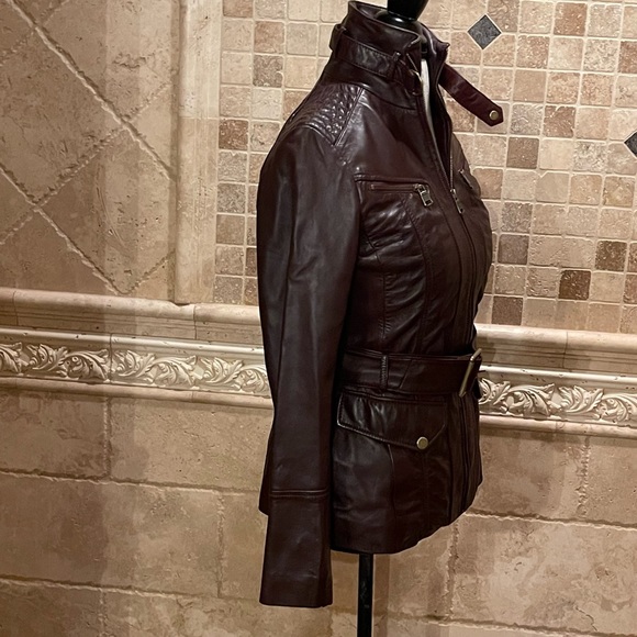 Andrew Marc | Jackets & Coats | Marc New York Venice Belted Burgundy ...